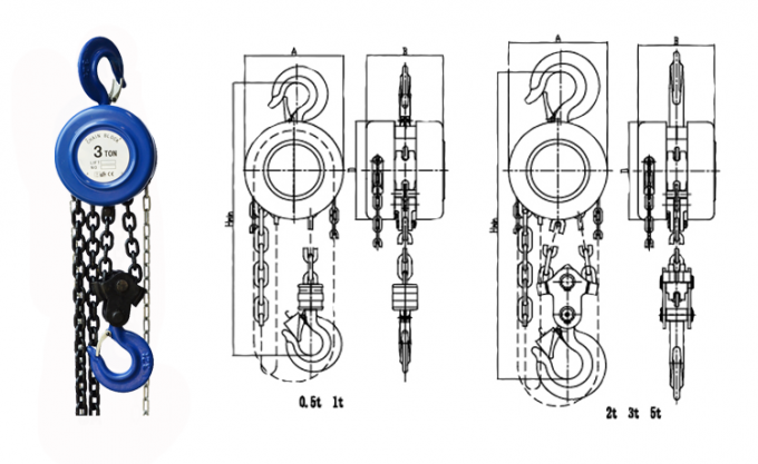 3000kg Hand Operating Lifting Gear Elephant Manual Chain Block
