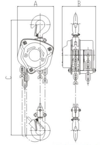 12m 20000KGS Scaffolding Chain Pulley Block Hoist
