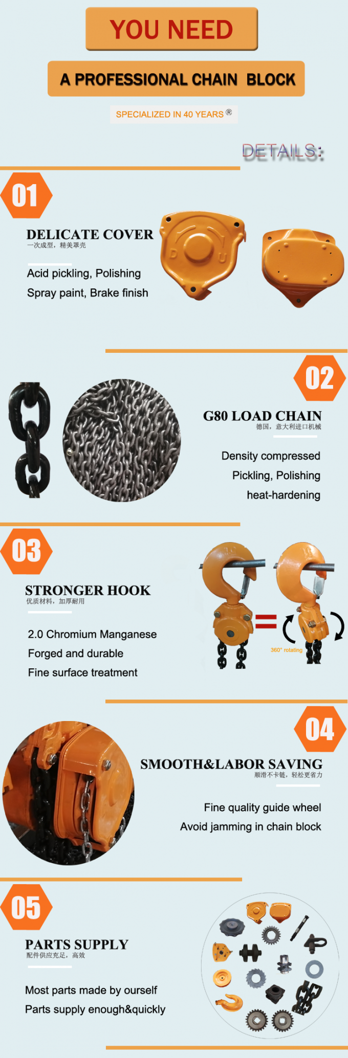 Carrying Goods Handle Operated Lifting Chain Block