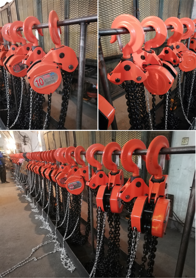 Ratcheting Construction Crane Monorail Chain Block 3m Lifting