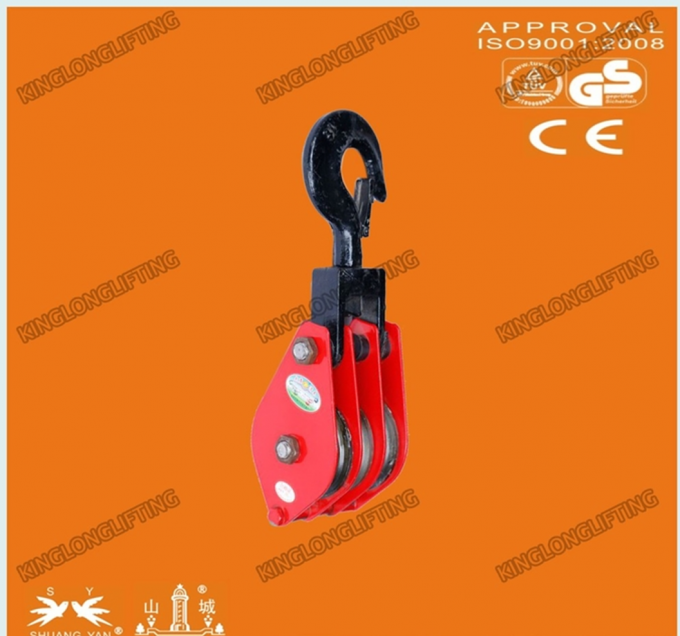 Three Wheel Lifting Pulley Block Open Type Light Weight Commom Mechanisms